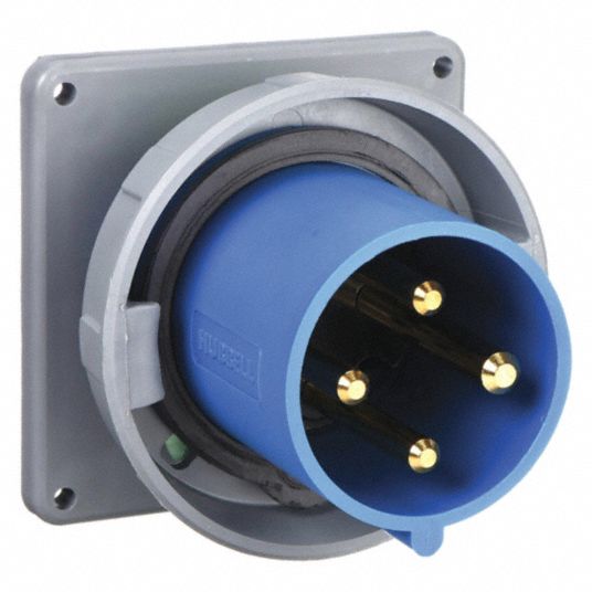 60 A, 250V AC, Watertight Pin and Sleeve Inlet - 3D156|HBL460B9W - Grainger
