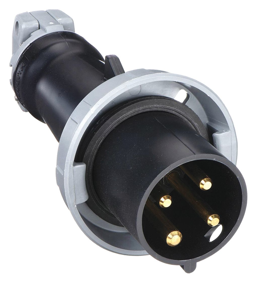 60 A, 600V AC, IEC Pin and Sleeve Plug - 3D162|HBL460P5W - Grainger