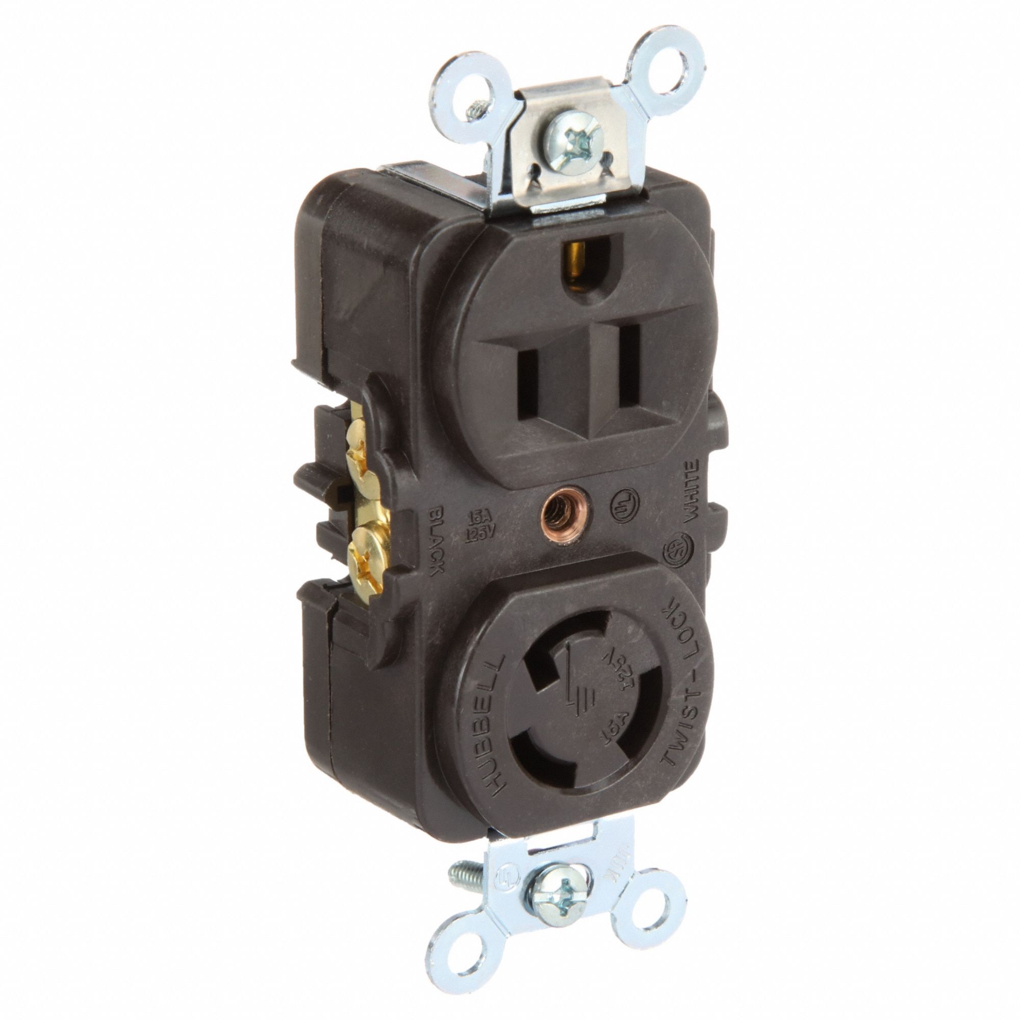 5-15R/L5-15R, 15 A, Duplex Locking Receptacle - 3D171|HBL4792 - Grainger