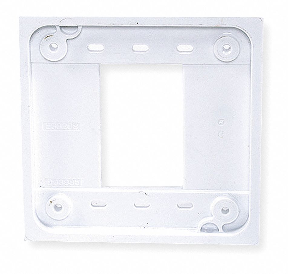 HUBBELL WIRING DEVICE-KELLEMS Adapter Plate, White, For Use With 1- and ...