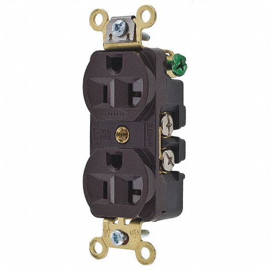 20, Industrial, Receptacle, Brown, No Tamper Resistant - Grainger
