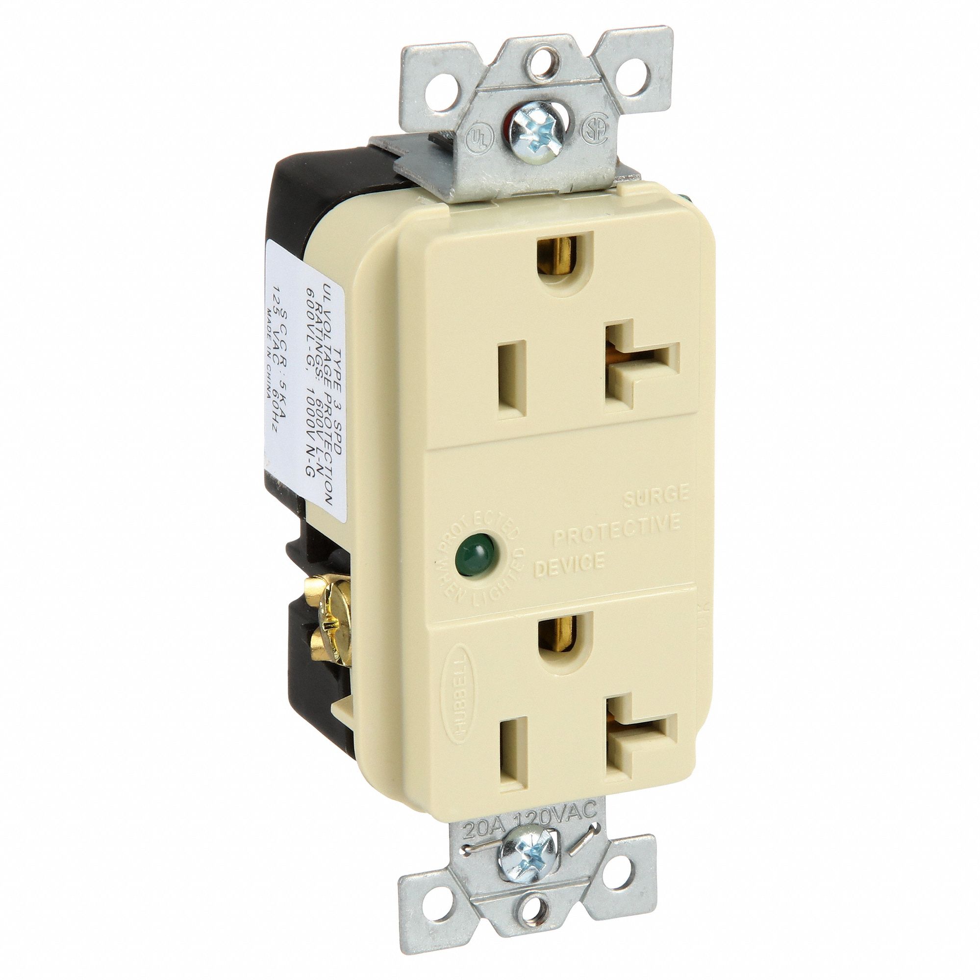 HUBBELL, Duplex, Ivory, Receptacle - 3D204|HBL5360ISA - Grainger