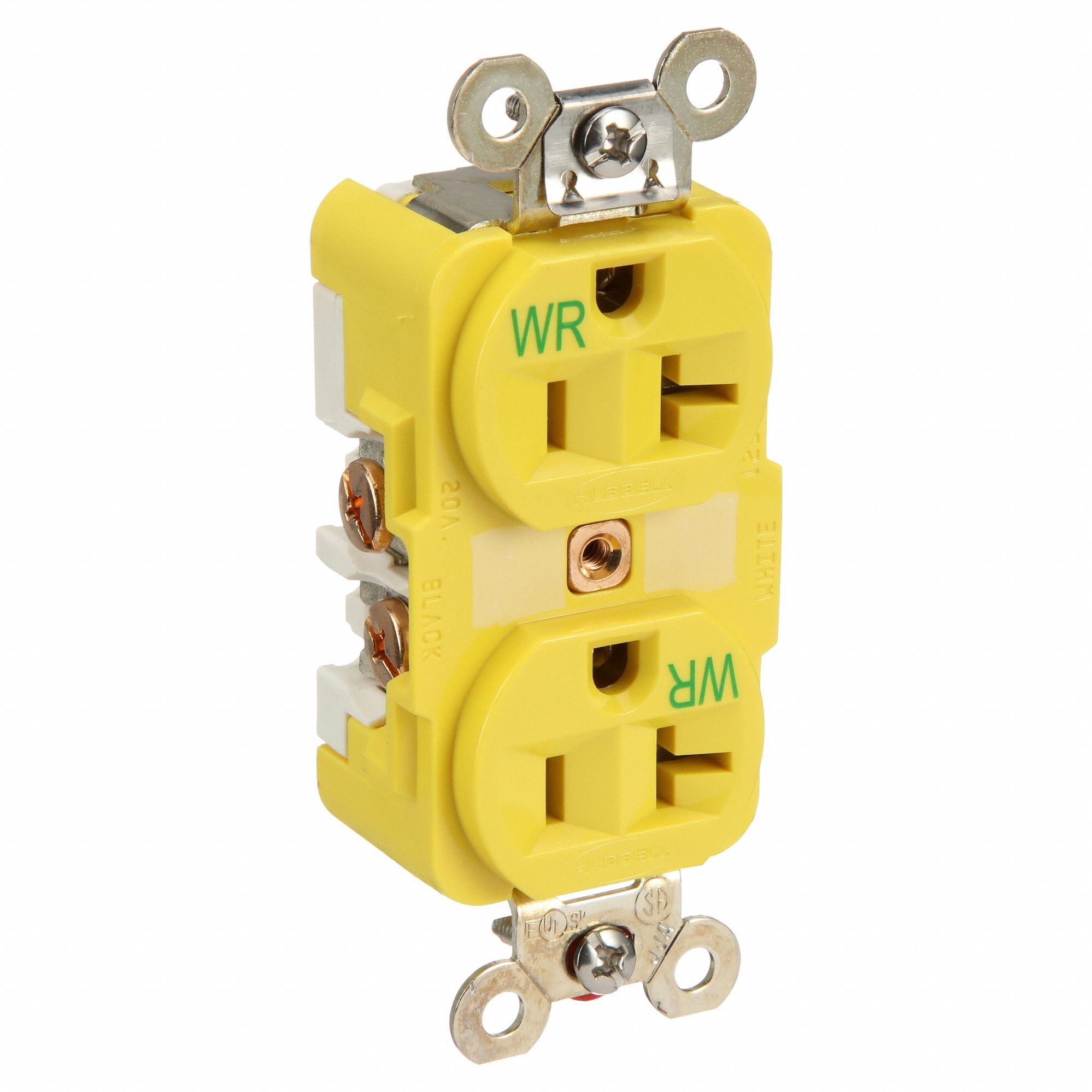 HUBBELL, Duplex, Yellow, Receptacle - 3D210|HBL53CM62 - Grainger
