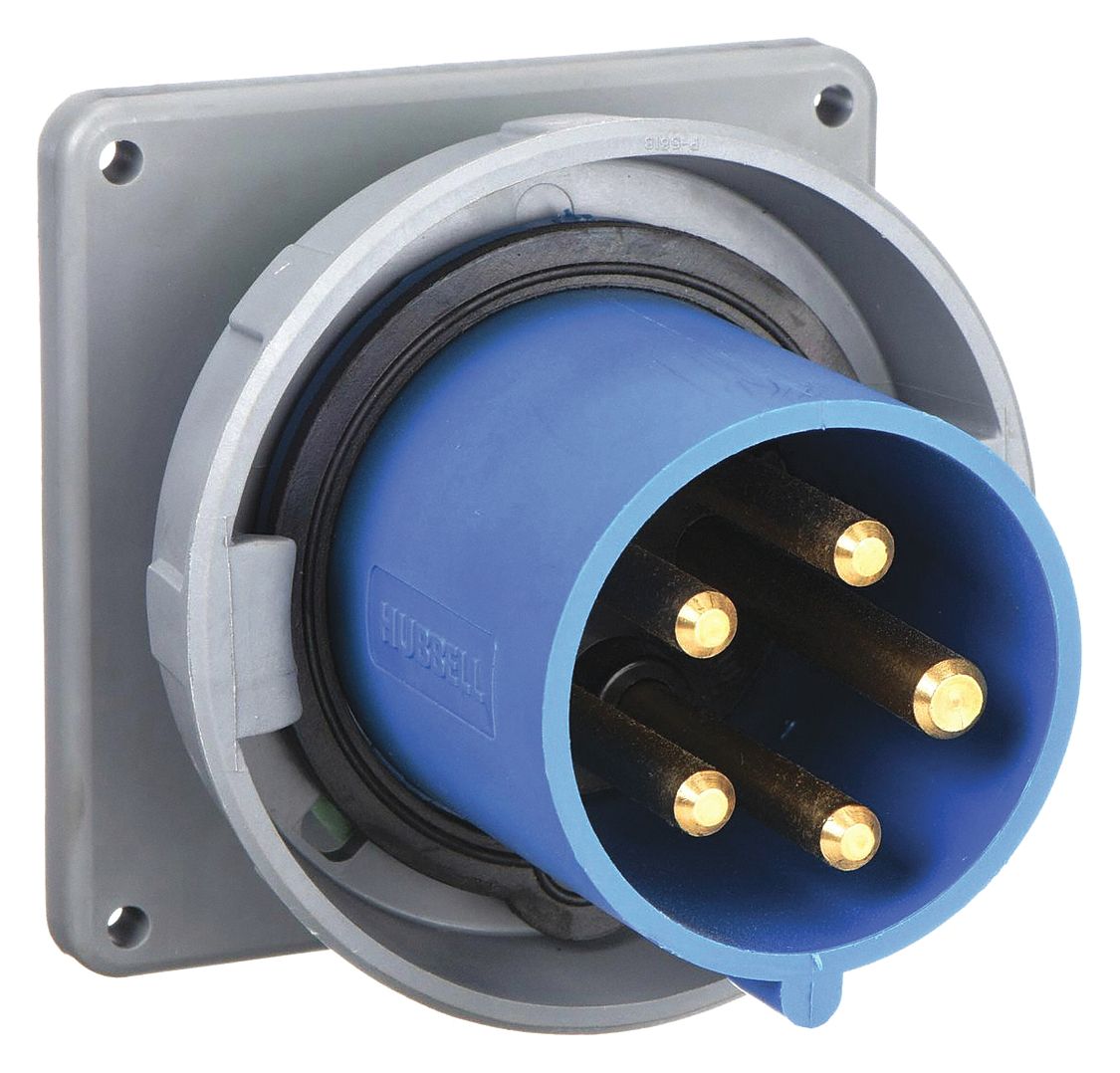 60 A, 120/208V AC, Watertight Pin and Sleeve Inlet - 3D214|HBL560B9W ...