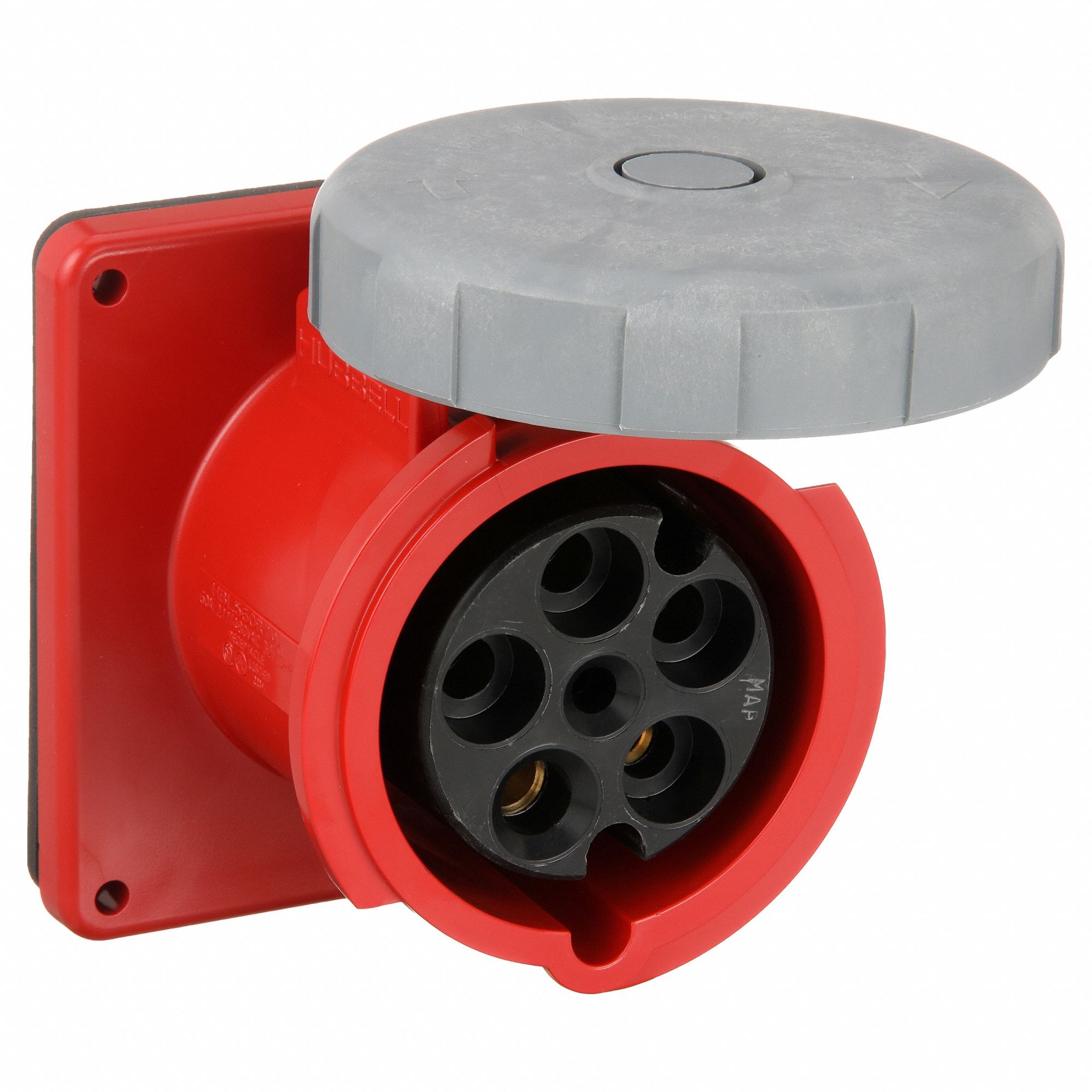 60 A, 277/480V AC, Watertight Pin and Sleeve Receptacle - 3D217 ...