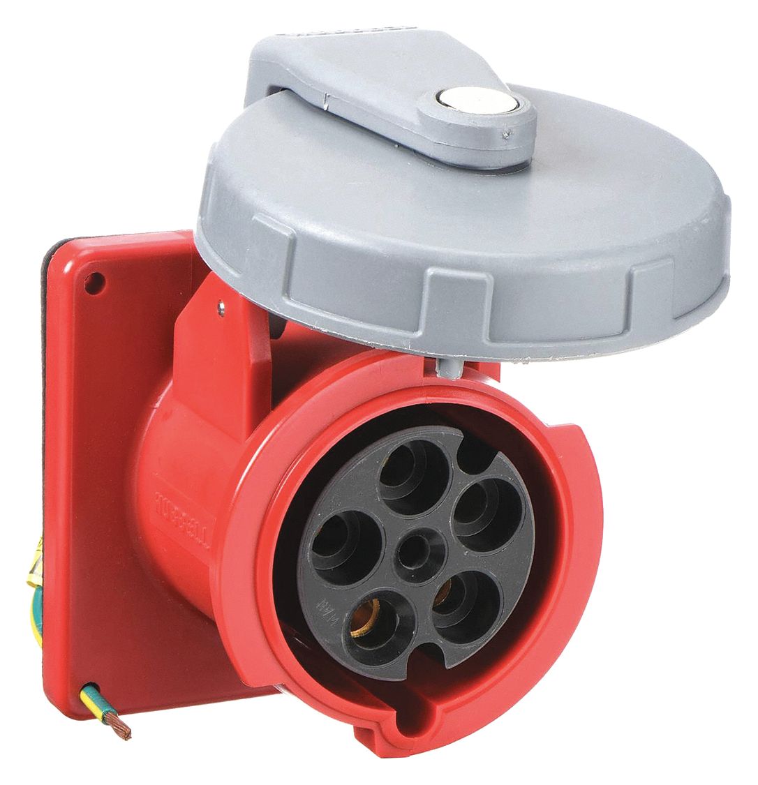 60 A, 277/480V AC, Watertight Pin and Sleeve Receptacle - 3D217 ...