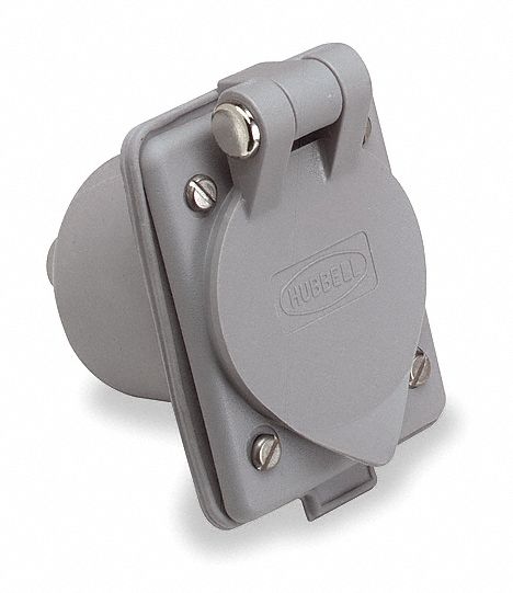 HUBBELL WIRING DEVICE-KELLEMS Entrada con Brida,15A,125VCA,Gris,Marino ...