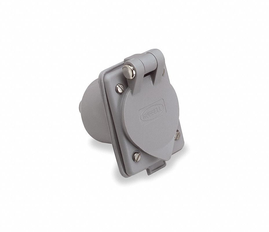 HUBBELL WIRING DEVICE-KELLEMS Entrada con Brida,15A,125VCA,Gris,Marino ...