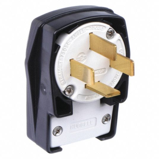 18-60P, 60 A, Angle Straight Blade Plug - 3D241|HBL7302C - Grainger