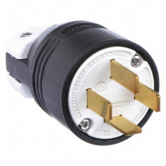 18-60P, 60 A, Straight Blade Plug - 3D242|HBL7303C - Grainger