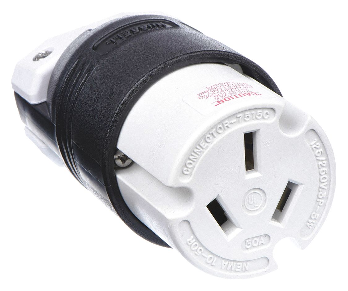 HUBBELL WIRING DEVICE-KELLEMS, 50 Amps - Plugs and Receptacles, 125 ...