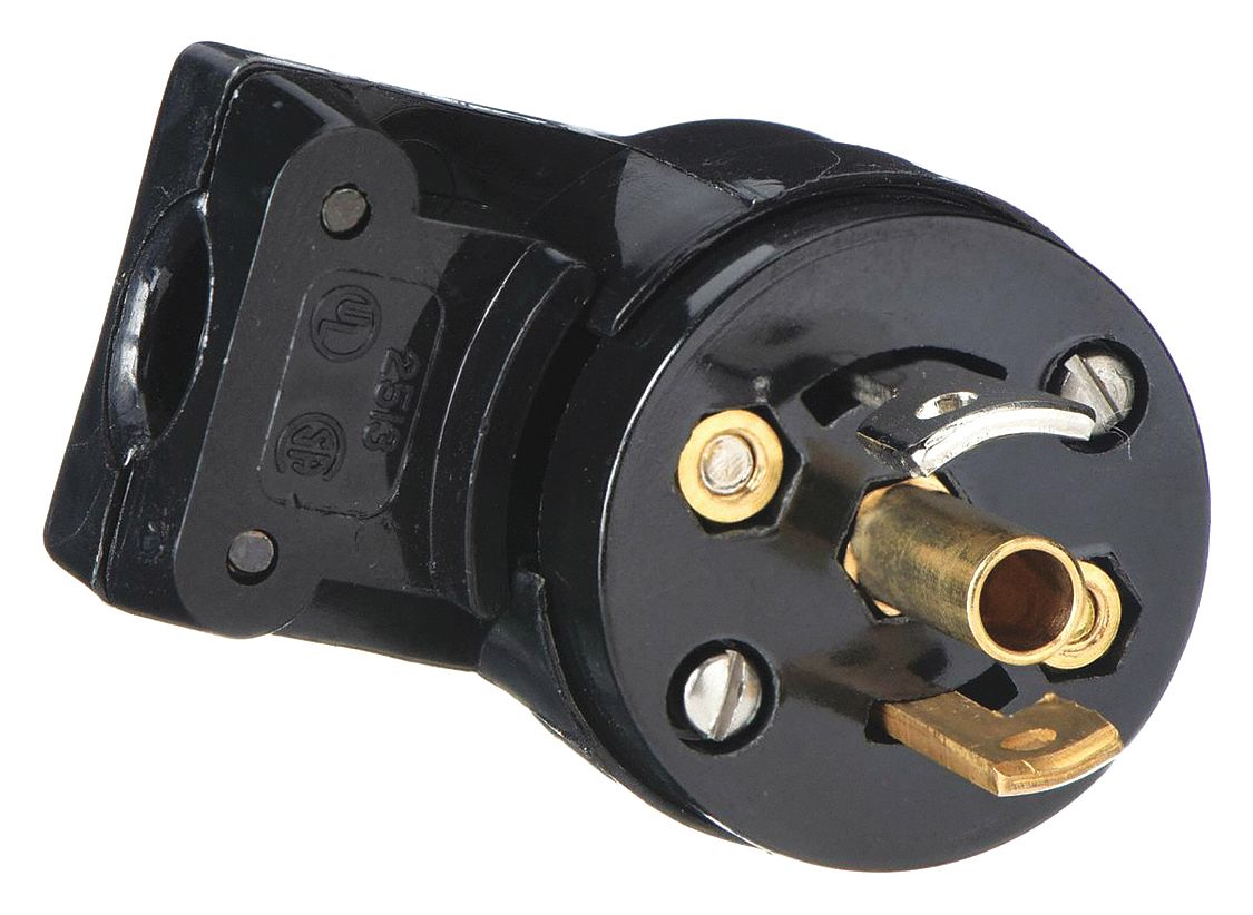 HUBBELL WIRING DEVICE-KELLEMS, 15 A Amps, 120V AC, Midget Locking Angle ...