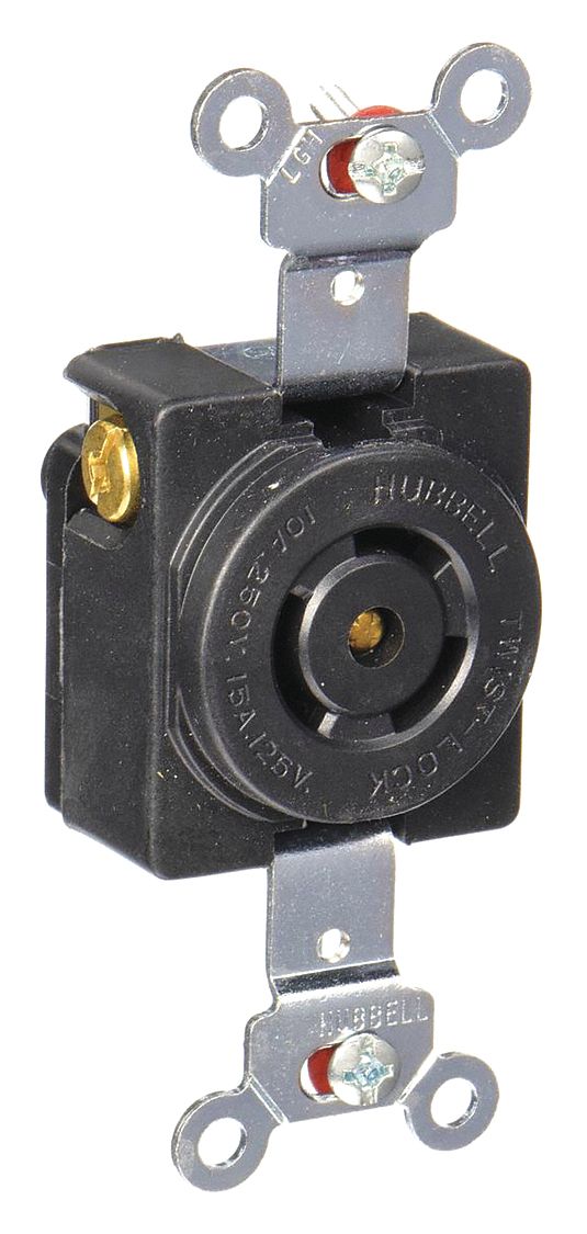 Non-NEMA, 10/15 A, Locking Receptacle - 3D269|HBL7582 - Grainger