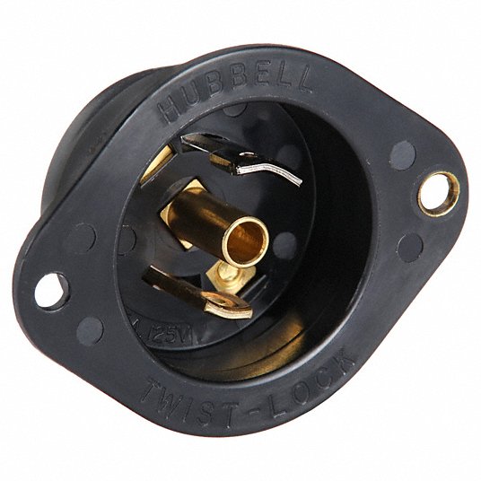 HUBBELL, ML2-15P, 15 A, Midget Locking Flanged Inlet - 3D270|HBL7595N ... HUBBELL, ML2-15P, 15 A, Midget Locking Flanged Inlet - 3D270|HBL7595N ...
