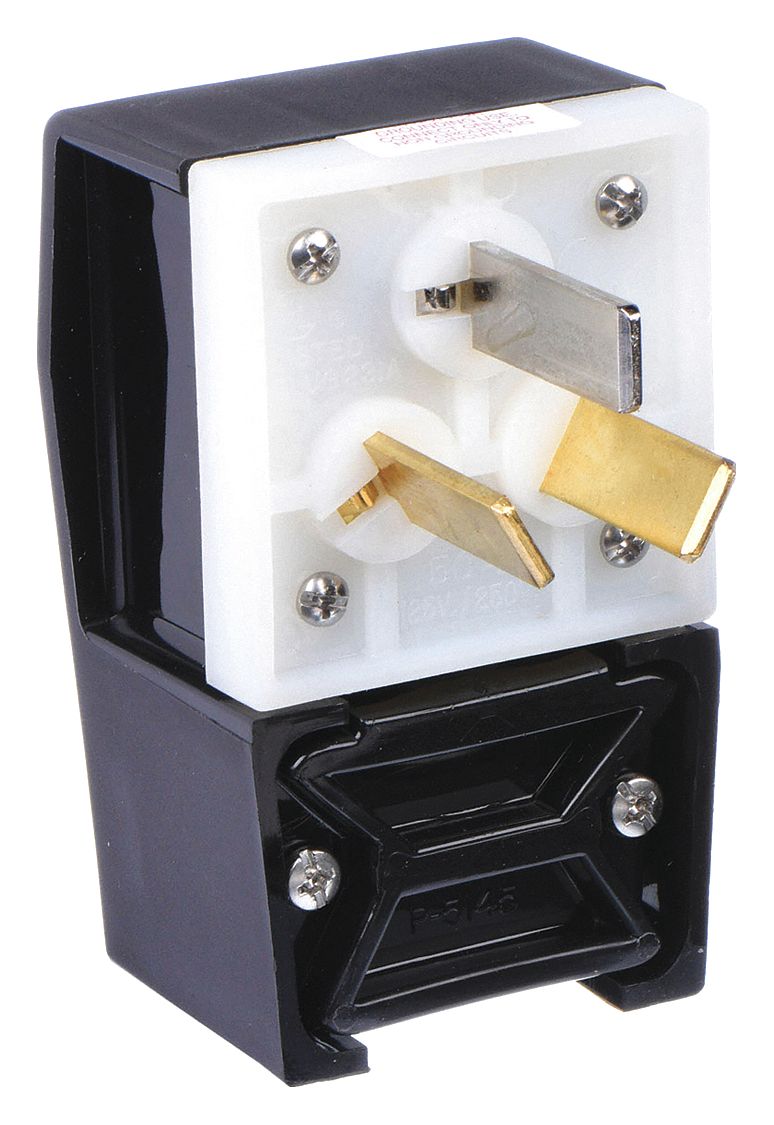 10-50P, 50 A, Angle Straight Blade Plug - 3D282|HBL7977 - Grainger