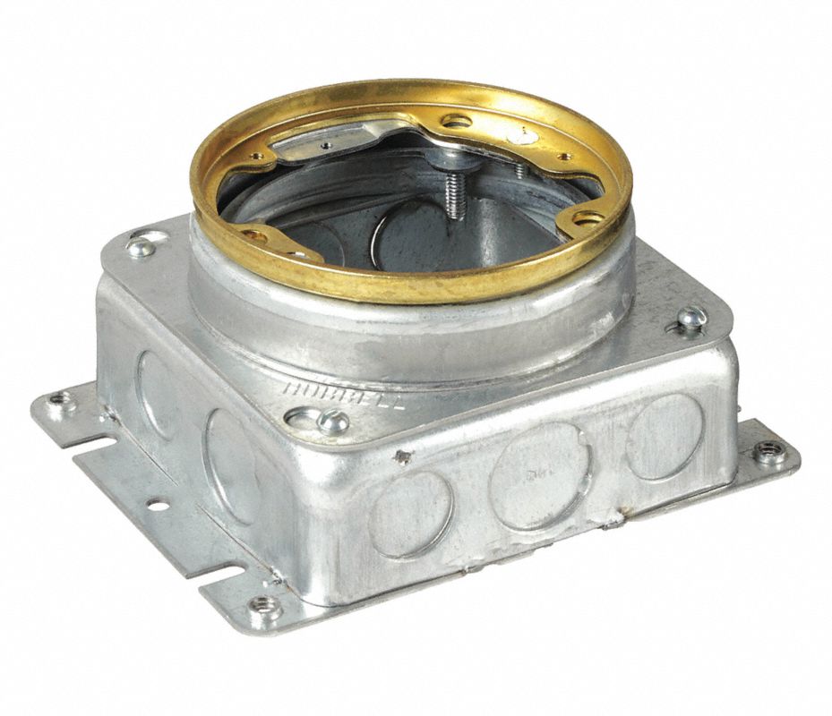 HUBBELL WIRING DEVICE-KELLEMS Caja Redonda,Acero - Cajas de Piso ...