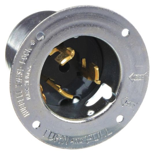 Non-NEMA, 50 A, Flanged Locking Inlet - 3D326|CS6375 - Grainger