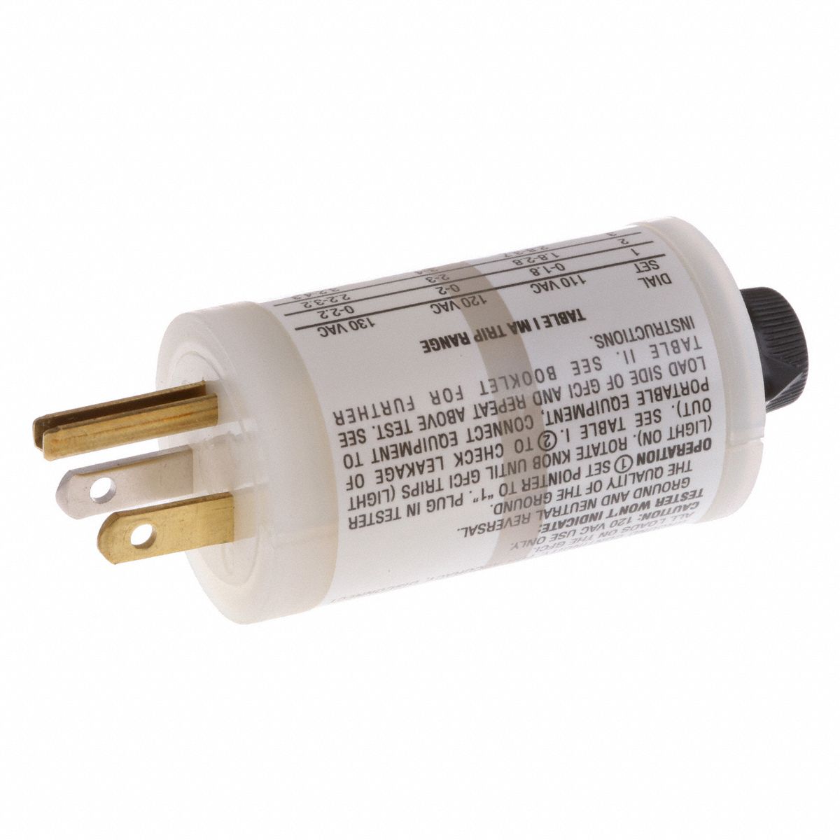 HUBBELL WIRING DEVICE-KELLEMS Receptacle Tester with GFCI: 125V AC ...