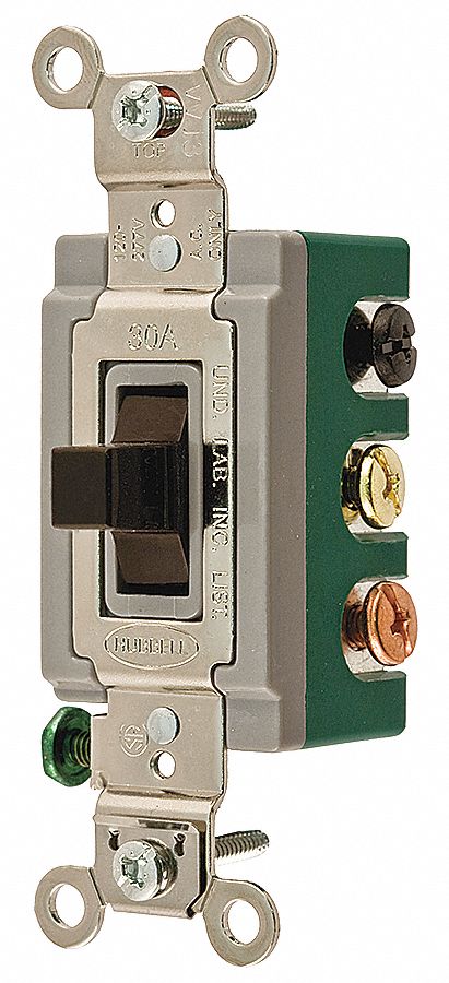 HUBBELL WIRING DEVICE-KELLEMS Wall Switch, 2-Pole, 3 Position, Center ...