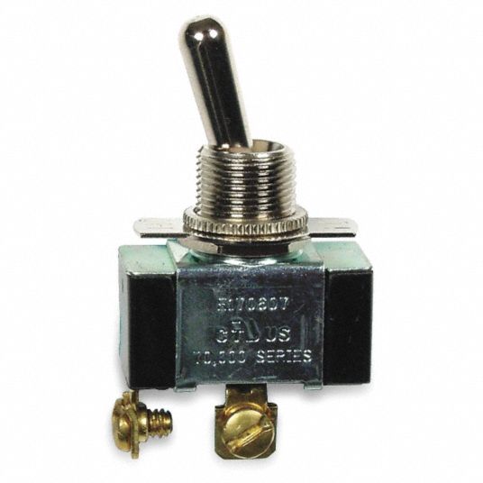 HUBBELL WIRING DEVICE-KELLEMS, SPST, Screw Terminals Connection, Toggle ...