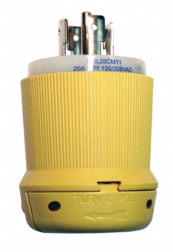 L21-20P, 120/208V AC, Locking Plug - 3D610|HBL25CM11 - Grainger