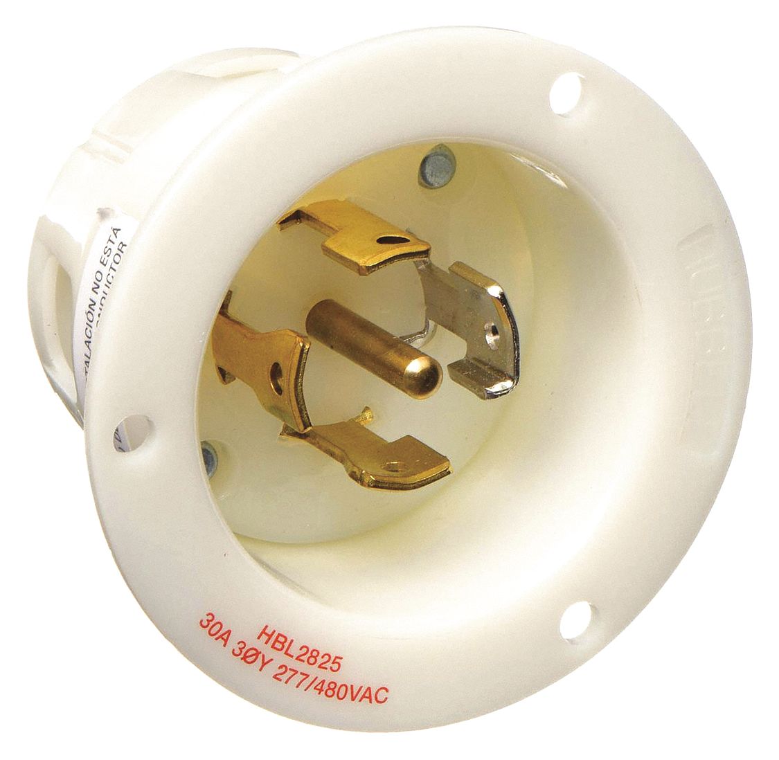 HUBBELL, L22-30P, 30 A, Flanged Locking Inlet - 3D660|HBL2825 - Grainger