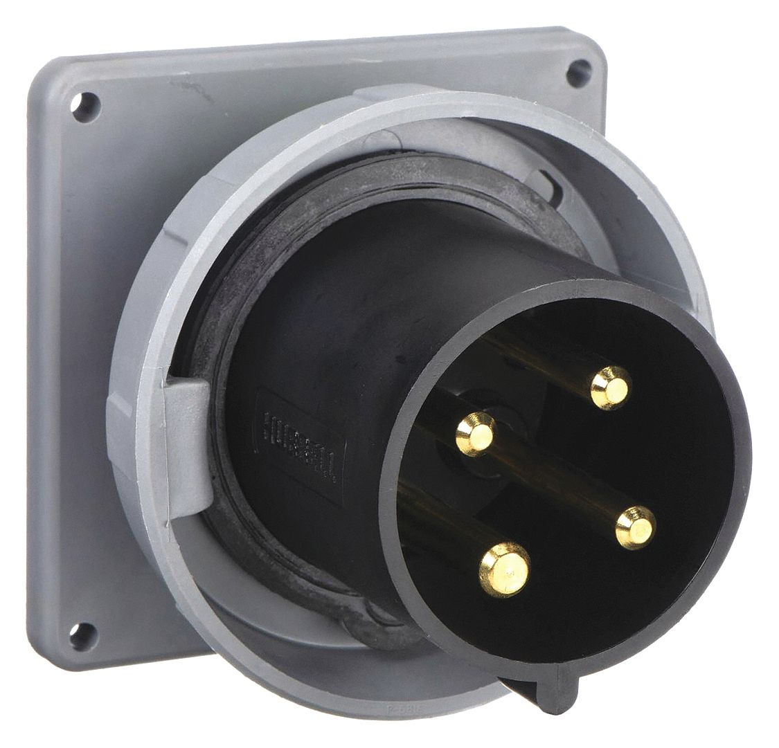 60 A, 600V AC, Watertight Pin and Sleeve Inlet - 3D794|HBL460B5W - Grainger