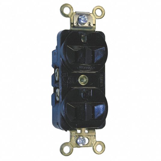 Duplex, 5-15R, Receptacle - 3D858|HBL5252BK - Grainger