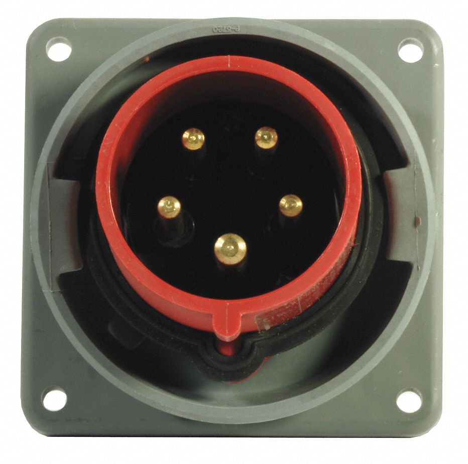 32 A, 220/380V AC/240/415V AC, Watertight Pin and Sleeve Inlet - 3D890 ...