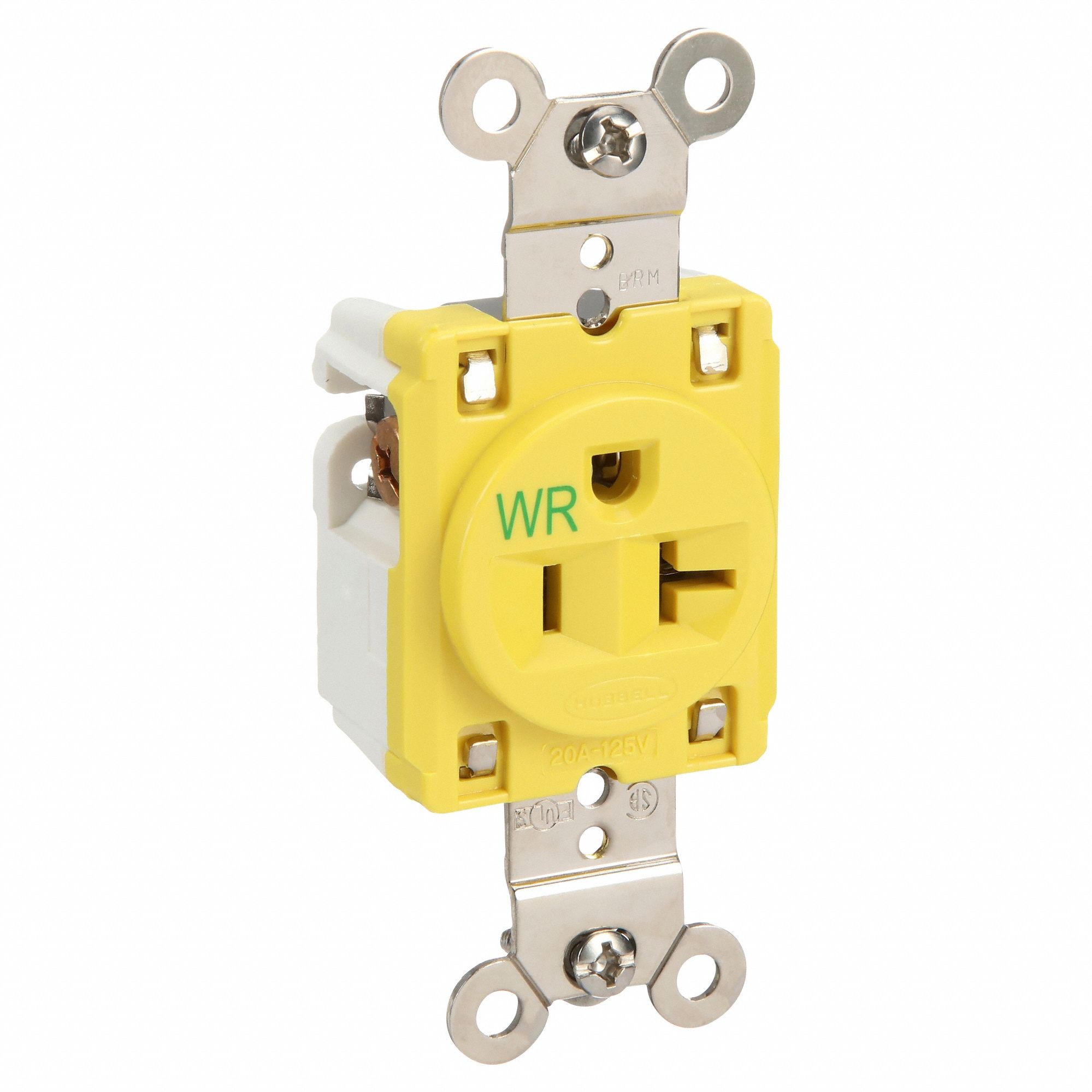 HUBBELL, Single, Yellow, Receptacle - 3D904|HBL53CM61 - Grainger
