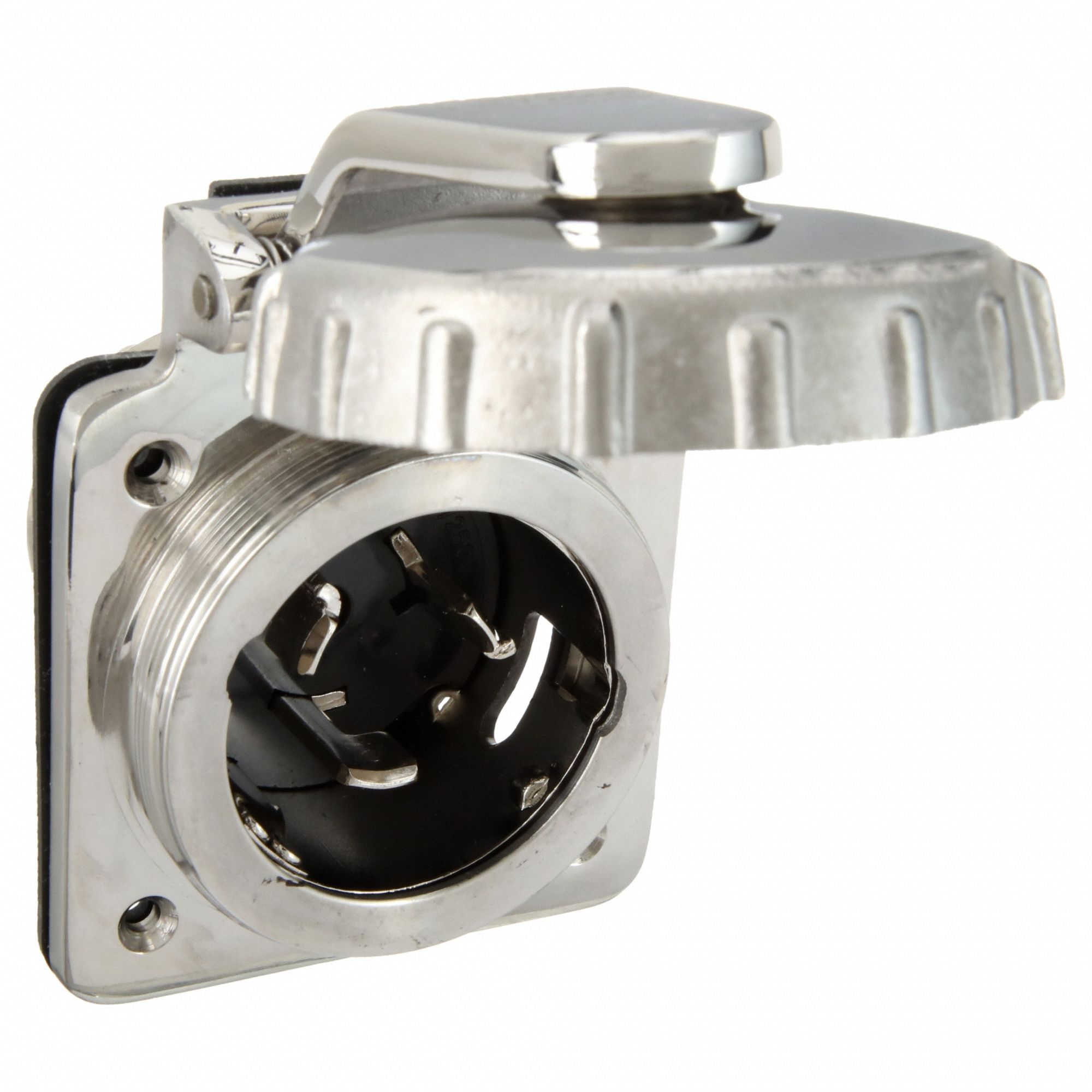 Non-NEMA, 50 A, Flanged Locking Inlet - 3D982|HBL504SS - Grainger