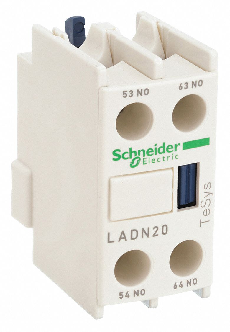 SCHNEIDER, 2NO, 10 A Max Current (AC), Auxiliary Contact Block - 3DB60 ...