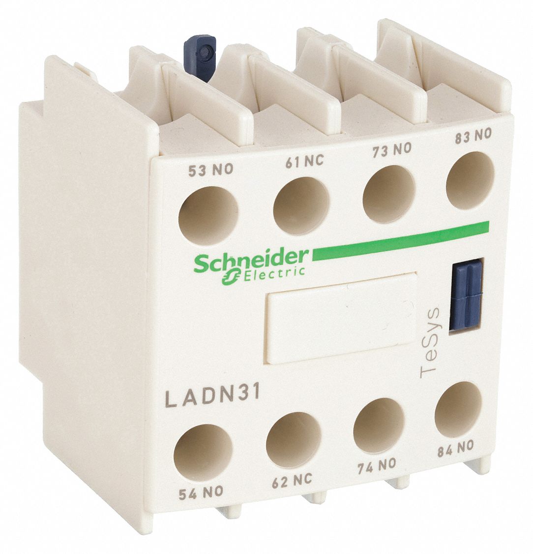 SCHNEIDER, 3NO/1NC, 10 A Max Current (AC), Auxiliary Contact Block ...