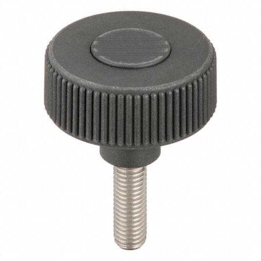 Knurled, Plastic w/ SS Thread, Hand Knob - 3DCG5|K0261.5210X30 - Grainger