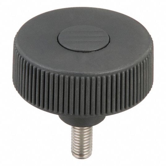 Knurled, Plastic w/ SS Thread, Hand Knob - 3DCH2|K0261.5310X20 - Grainger
