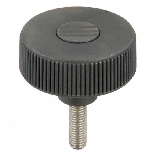 Knurled, Plastic w/ SS Thread, Hand Knob - 3DCH3|K0261.5310X30 - Grainger