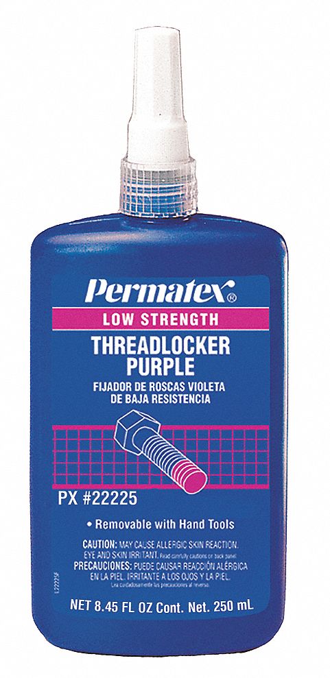 Low-Strength Threadlocker, Purple, 250mL Bottle - Grainger