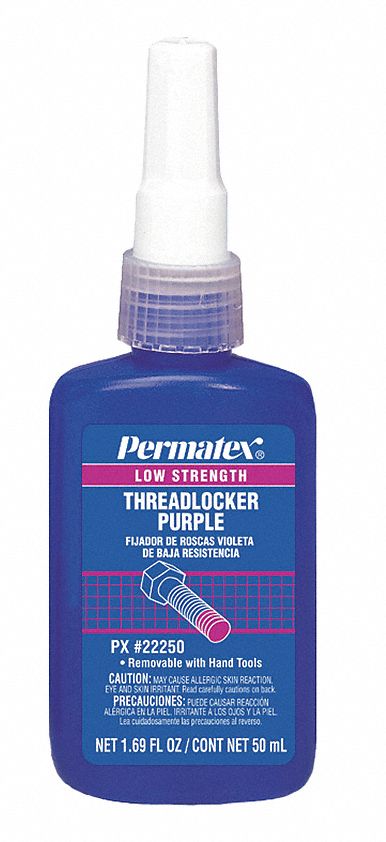 Low-Strength Threadlocker, Purple, 50mL Bottle - Grainger
