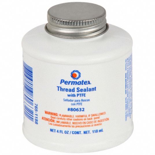 PERMATEX, Thread Sealant with PTFE, 4 fl oz, Pipe Thread Sealant ...