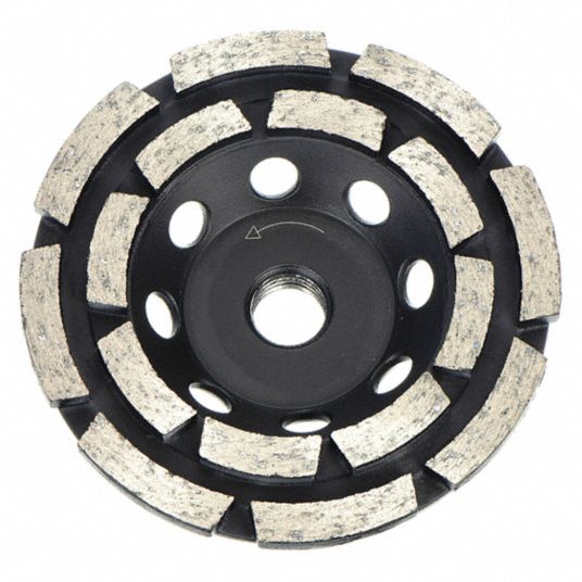 HUSQVARNA, Double Row, 4" Dia, Segment Cup Grinding Wheel - 3DPX6|LW2-1 ...