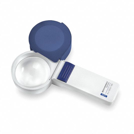 Handheld LED Magnifier, Power 4x, Focal Distance 2.5 in, Diopter 16 ...