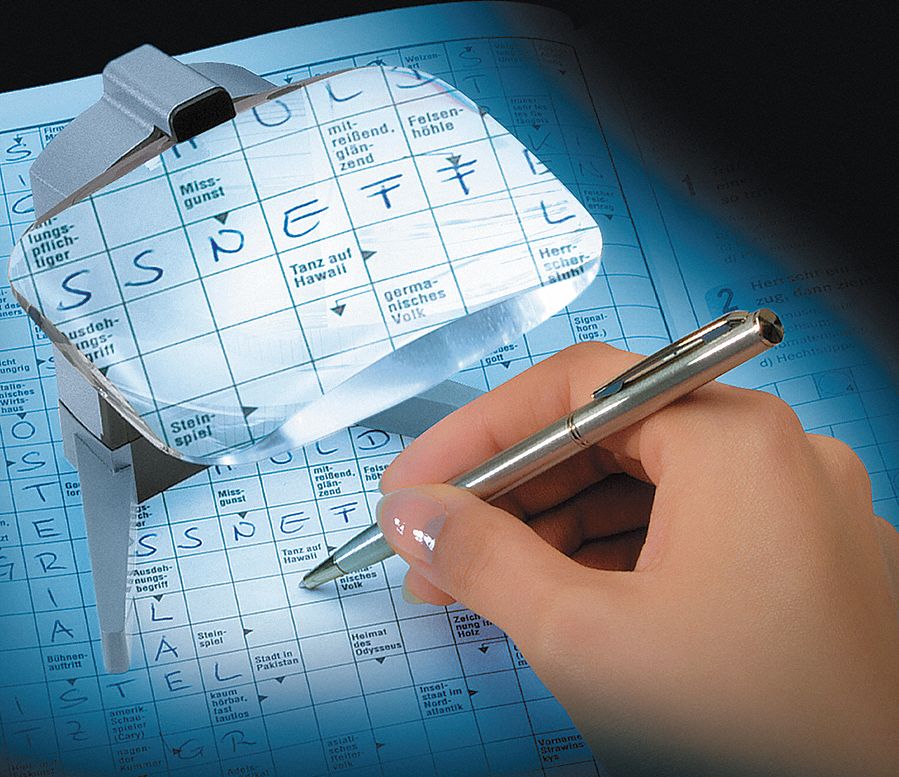 LED Stand Magnifier, Power 2.8x, Focal Distance 5.7 in, Diopter 7D ...