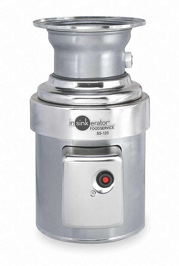 Garbage Disposal, 1-1/4 HP, 85 oz Grinding Chamber Capacity, 115/208 ...