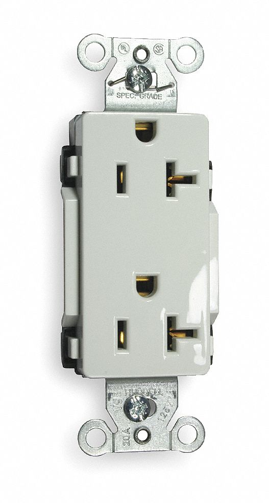 20, Commercial, Receptacle, Ivory, No Tamper Resistant - Grainger