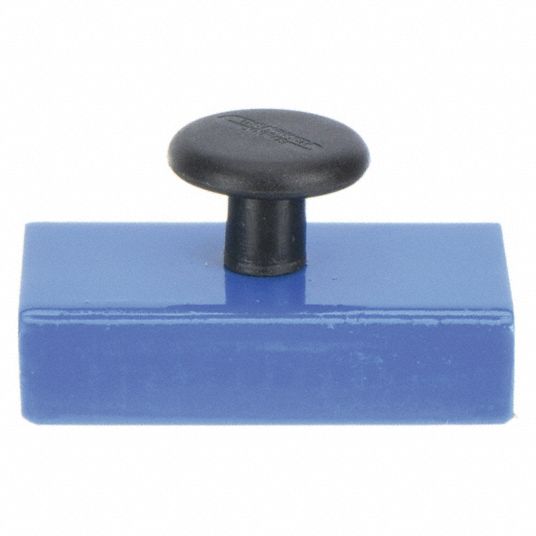 Rectangle Magnet with Handle, 2 3/8 in Overall Length, 1 3/8 in Overall ...