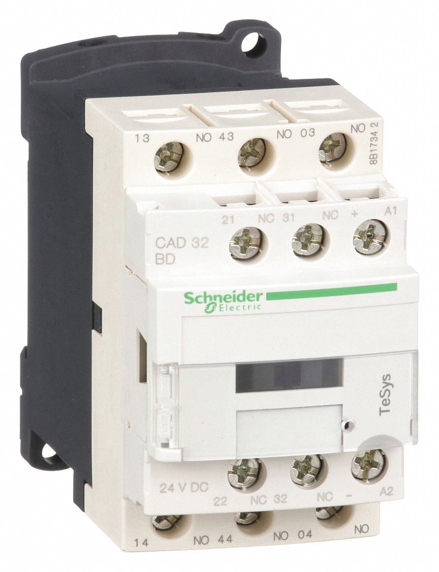 SCHNEIDER ELECTRIC IEC Style Control Relay, 24V DC, 10A @ 120/240/480 ...