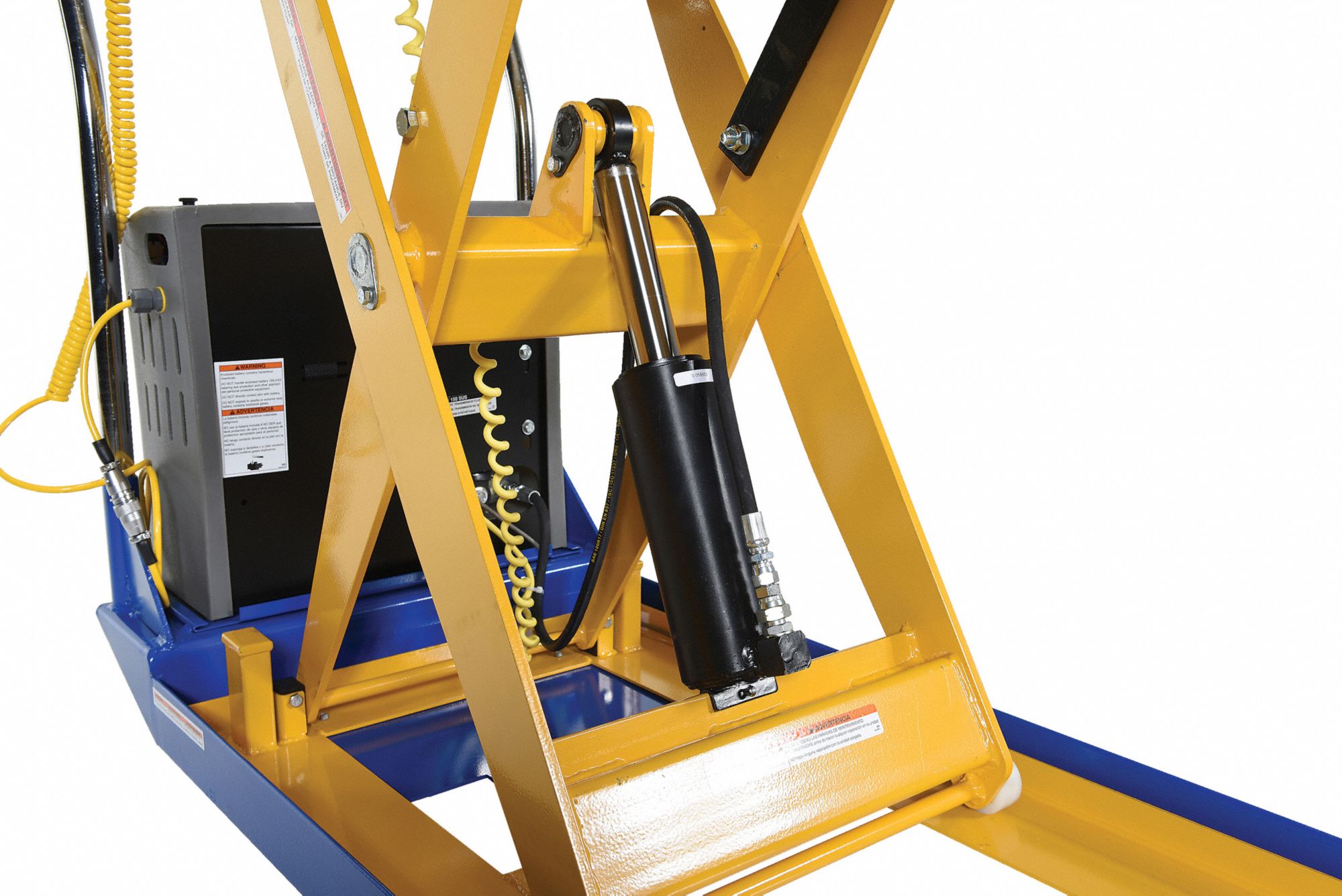 VESTIL Powered-Lift/Manual-Push Mobile Scissor-Lift Table: 1,500 lb ...
