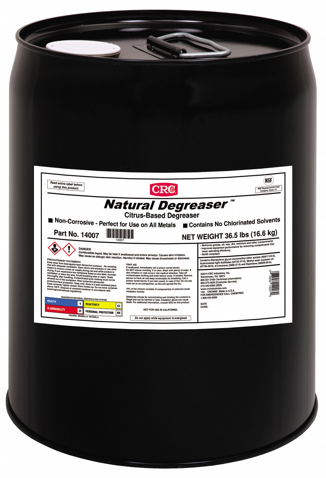CRC, Solvent Based, Bucket, Cleaner/Degreaser - 3EEC5|14007 - Grainger