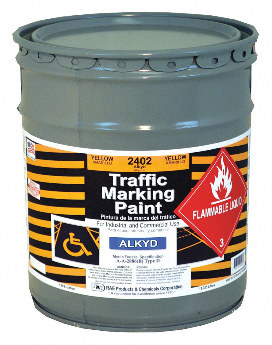 RAE, Pour Paint Dispensing, Yellow, Traffic Zone Marking Paint - 3EHG2 ...