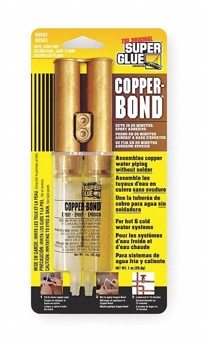 SUPER GLUE Epoxy,2 Part Copper Bonder,1Oz Syringe - 3EHR2 | 80583 ...